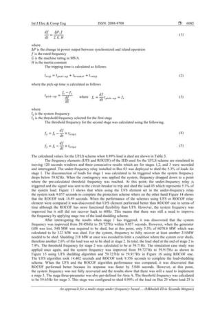 An approach for a multi-stage under-frequency based load shedding scheme for a power system ...