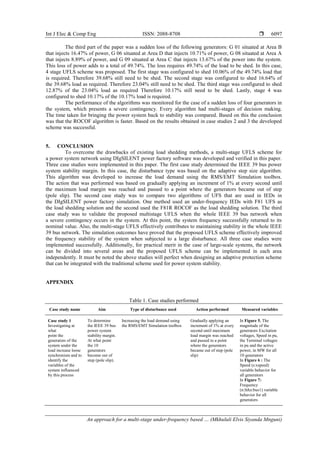 An approach for a multi-stage under-frequency based load shedding scheme for a power system ...