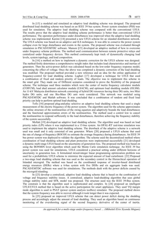 An approach for a multi-stage under-frequency based load shedding scheme for a power system ...