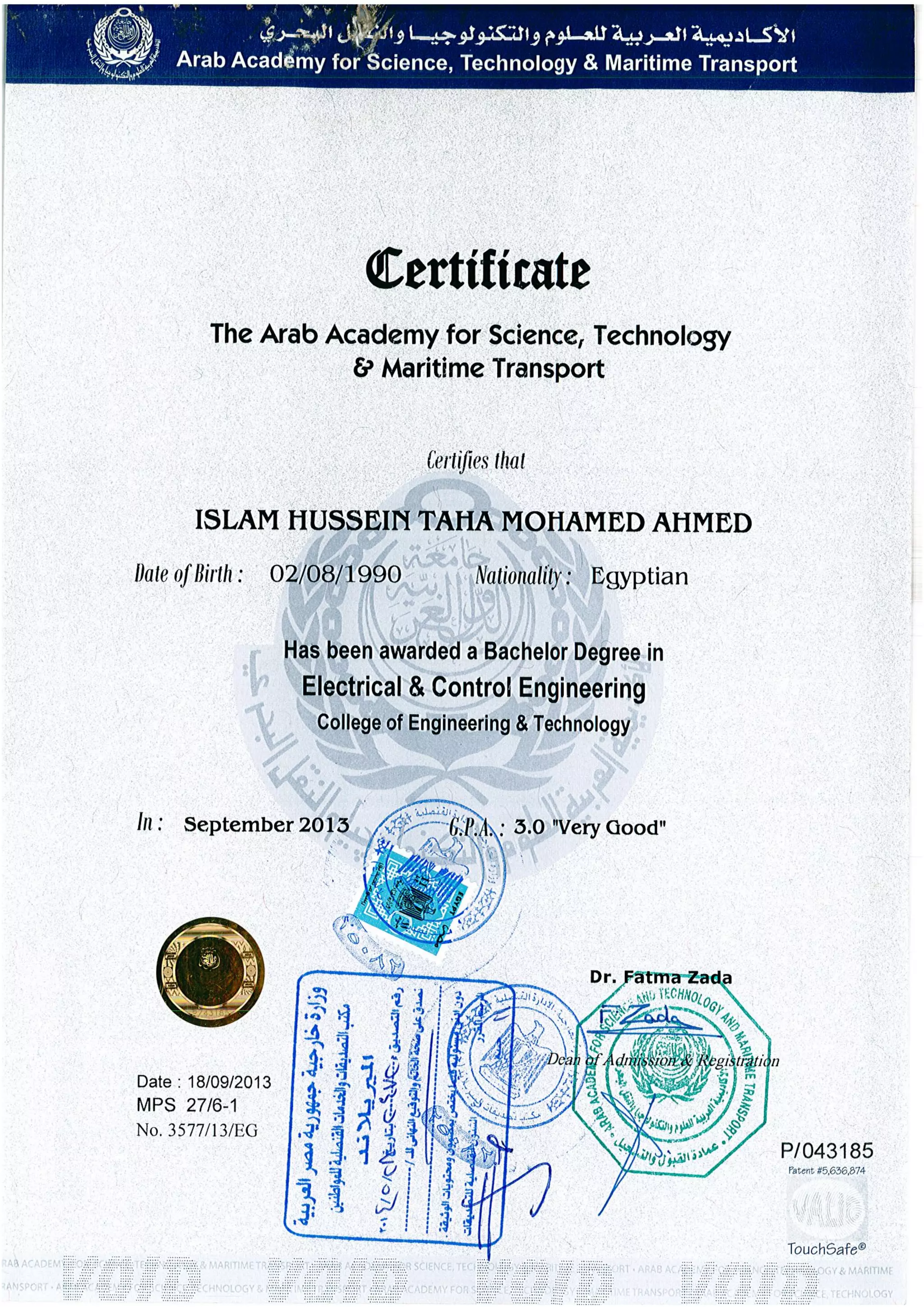 Bachelor Certificate EN | PDF