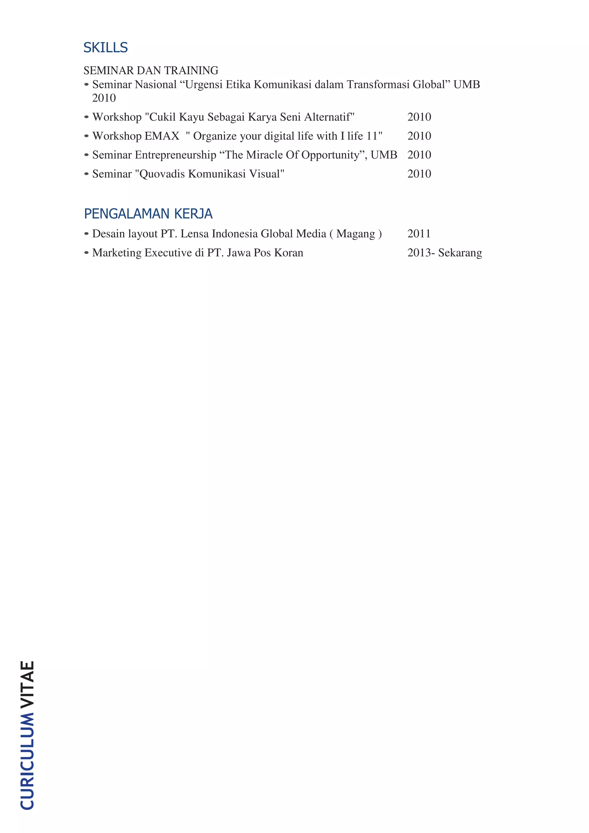 CV Indri Rahmah | PDF