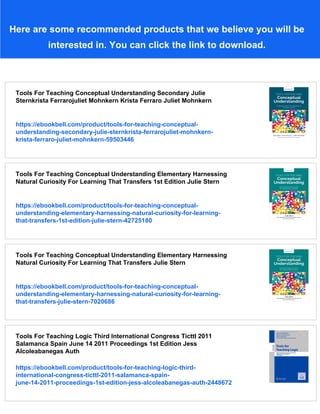 Tools For Teaching Conceptual Understanding Secondary Designing Lessons ...