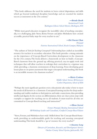 Tools For Teaching Conceptual Understanding Secondary Designing Lessons ...