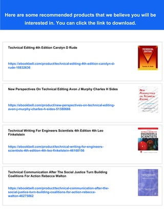 Technical Editing An Introduction To Editing In The Workplace Donald H ...