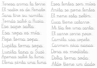 Ejercicios para Practicar la Escritura en Letra Cursiva y ...