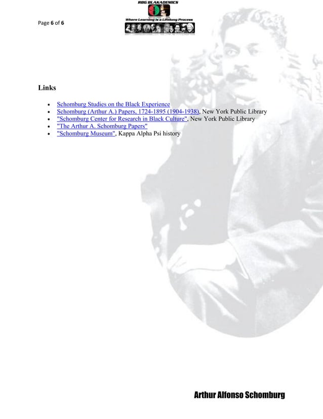 Arthur Alfonso Schomburg-A Self Educated Scholar | PDF
