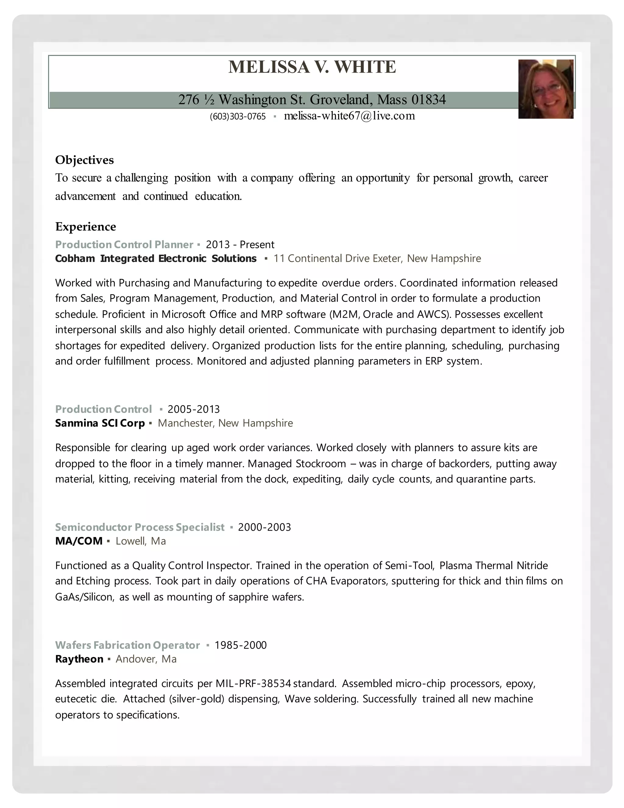 Melissa White Resume | DOCX