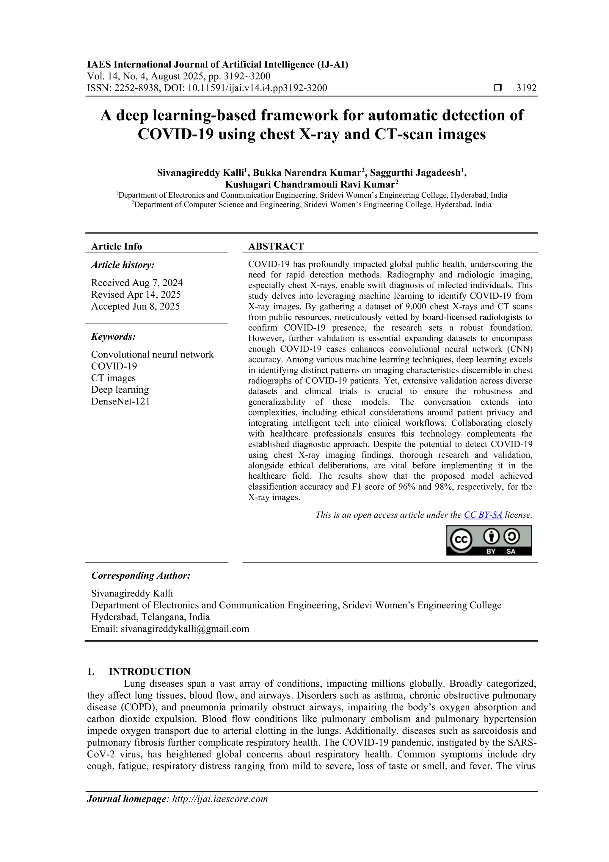 A deep learning-based framework for automatic detection of COVID-19 ...
