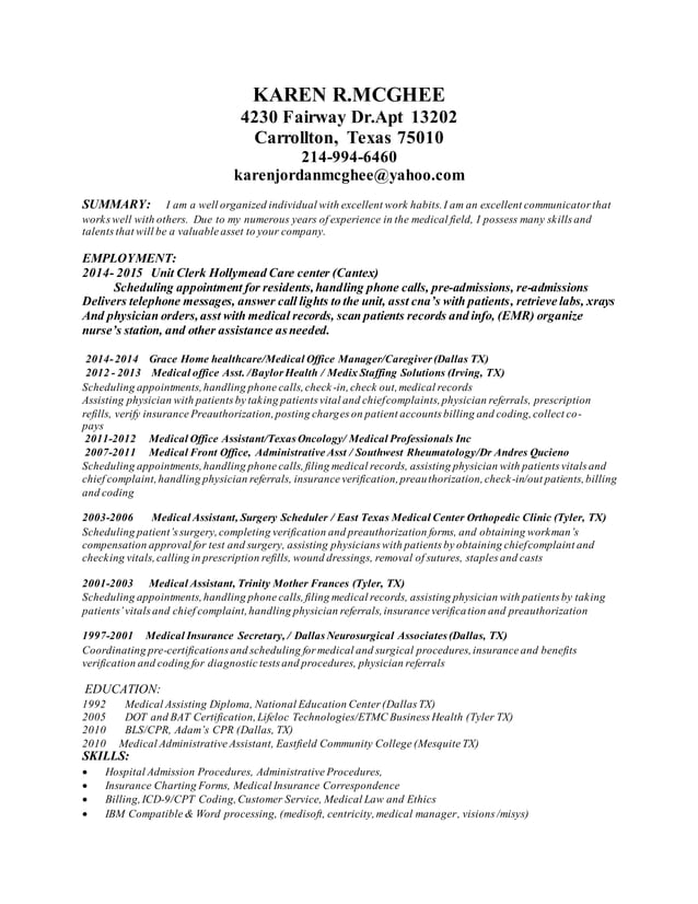 Karens Resume (updated) | PDF