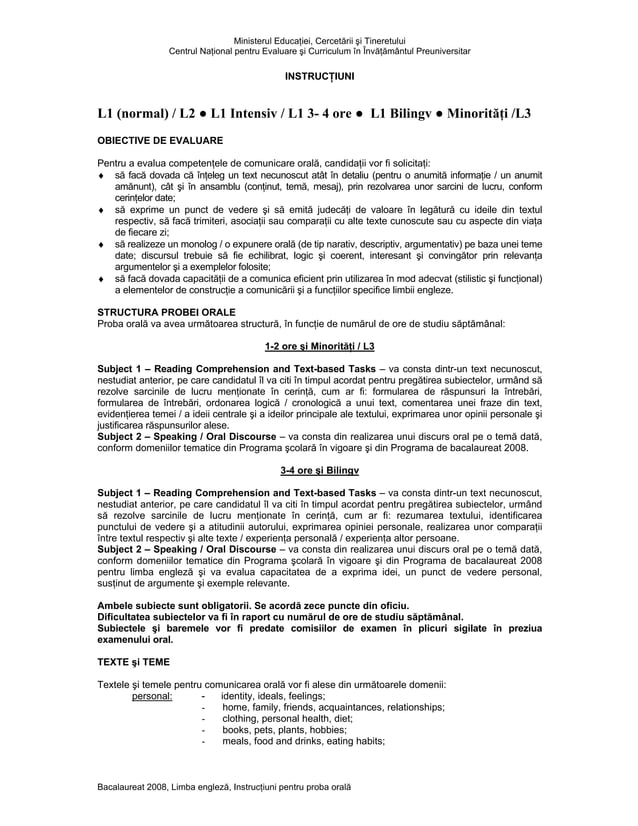 58295526 limba-engleza-proba-orala-subiecte-si-variante | PDF