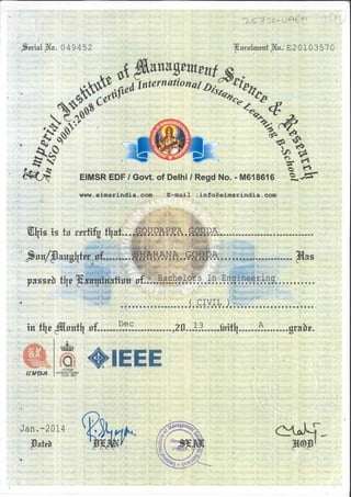 BE Certificate attest | PDF