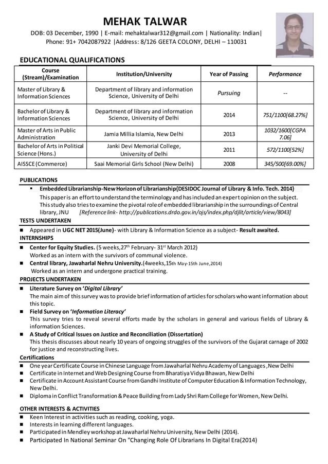 Mehak Talwar _CV | PDF