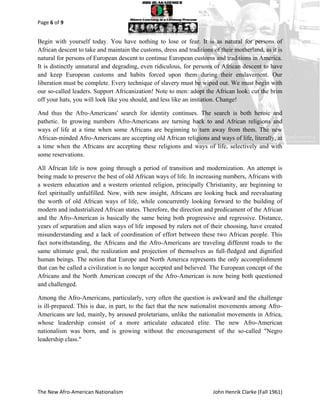 The New Afro-American Nationalism, Dr. John Henrik Clarke (Fall 1961) | PDF