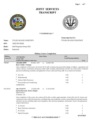 Joint Service Transcript | DOCX