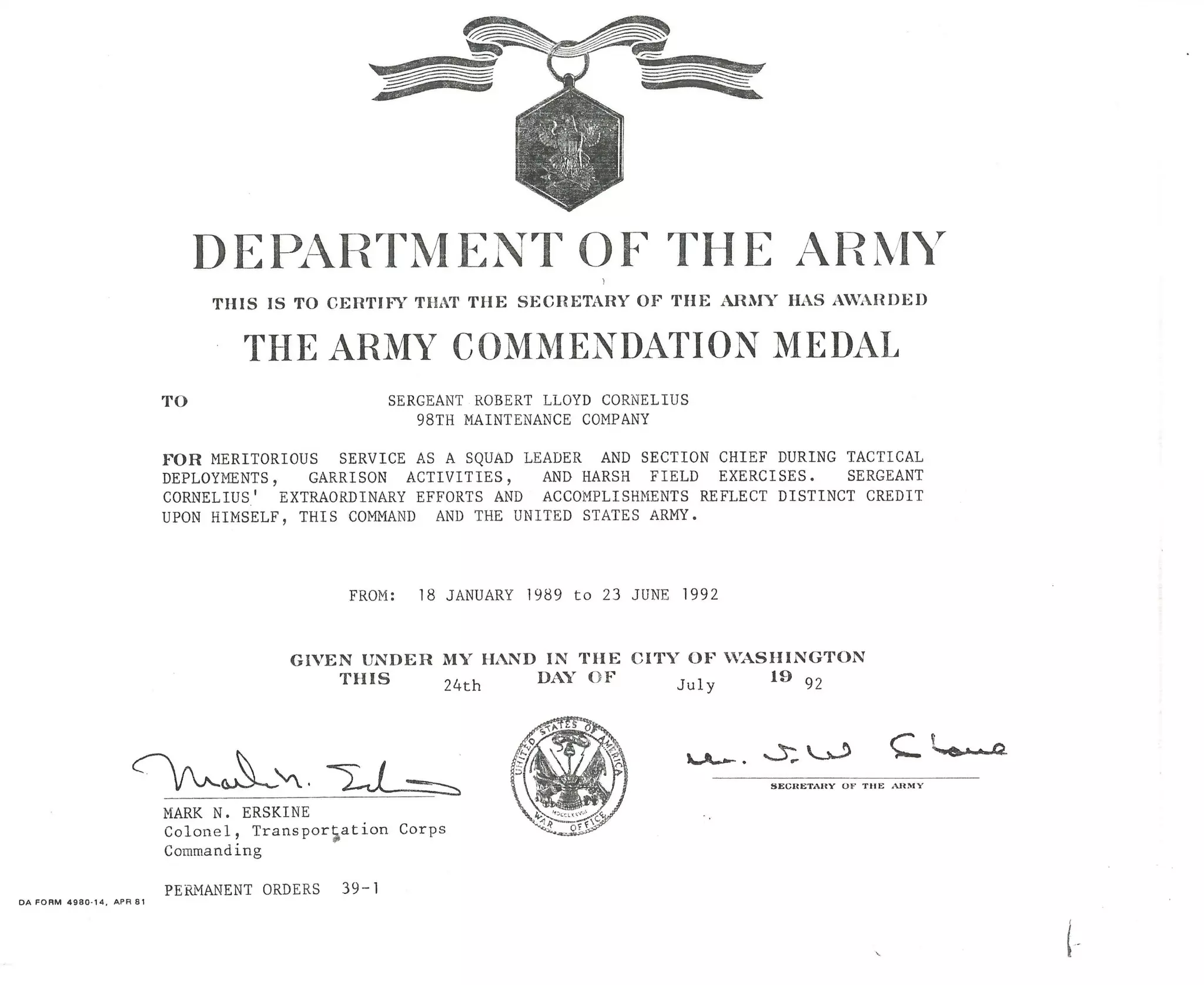 THE ARMY COMMENDATION MEDAL FT RICH ALASKA | PDF