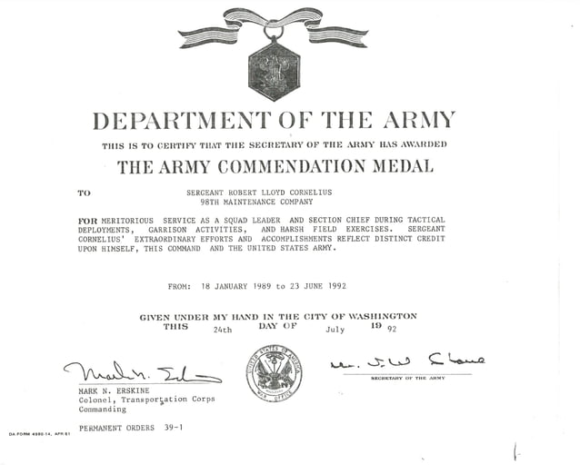 THE ARMY COMMENDATION MEDAL FT RICH ALASKA | PDF