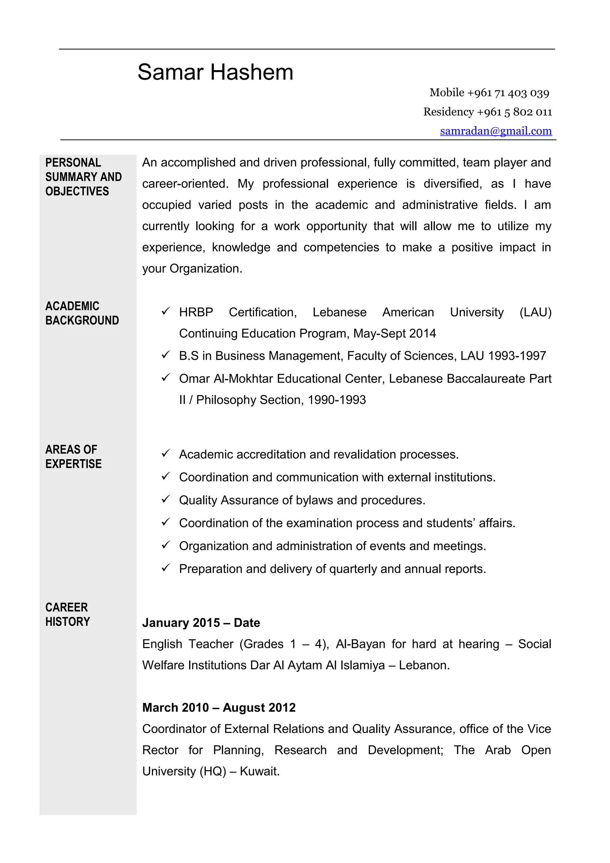 CV_Samar Hashem | DOC