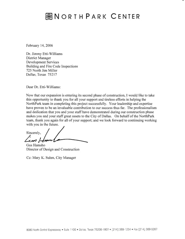 Letter of Comendation from Citizen | PDF