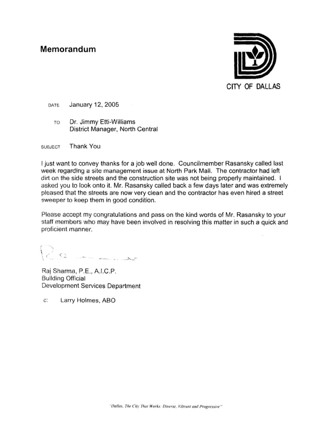 Letter of Comendation from Citizen | PDF