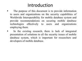 Mobile database security threats | PPTX