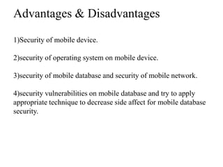 Mobile database security threats | PPTX