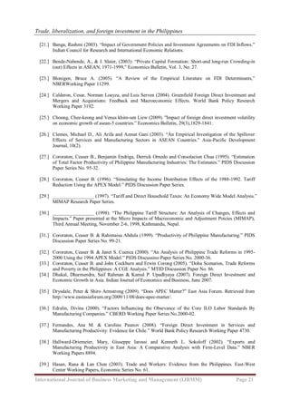 Trade, liberalization, and foreign investment in the Philippines | PDF