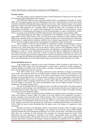 Trade, liberalization, and foreign investment in the Philippines | PDF