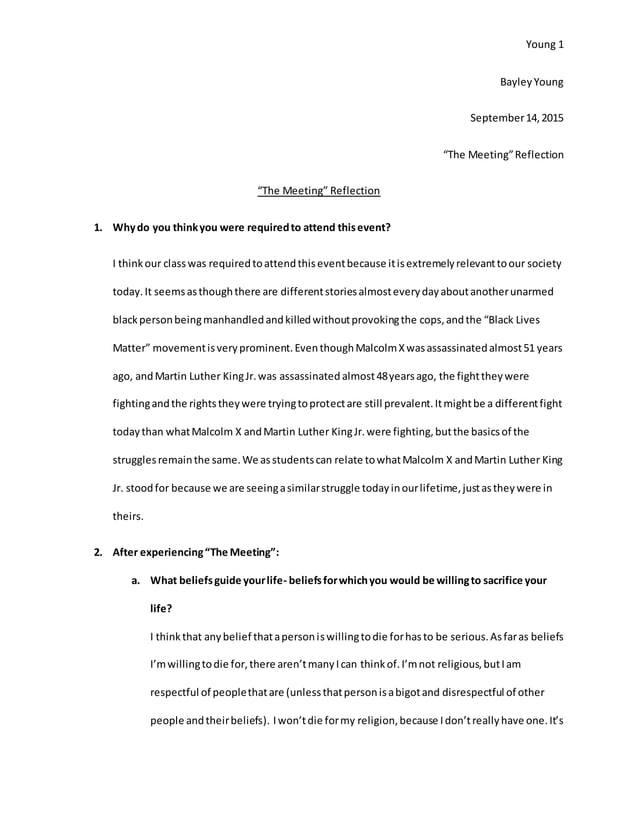 The Meeting reflection | DOCX