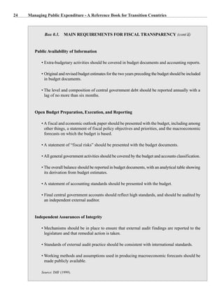 Managing Public Expenditure A Reference Book For Transition Countries ...