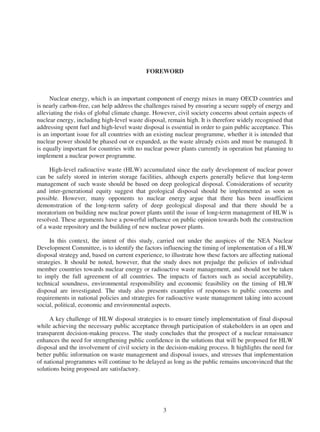Nuclear Development Timing Of Highlevel Waste Disposal Oecd | PDF