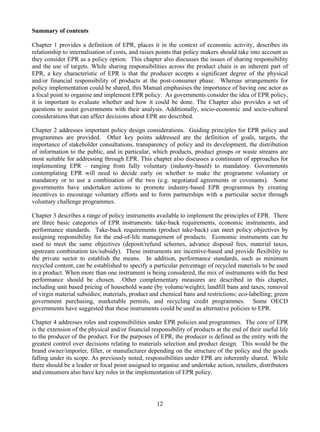 Extended Producer Responsibility A Guidance Manual For Governments ...