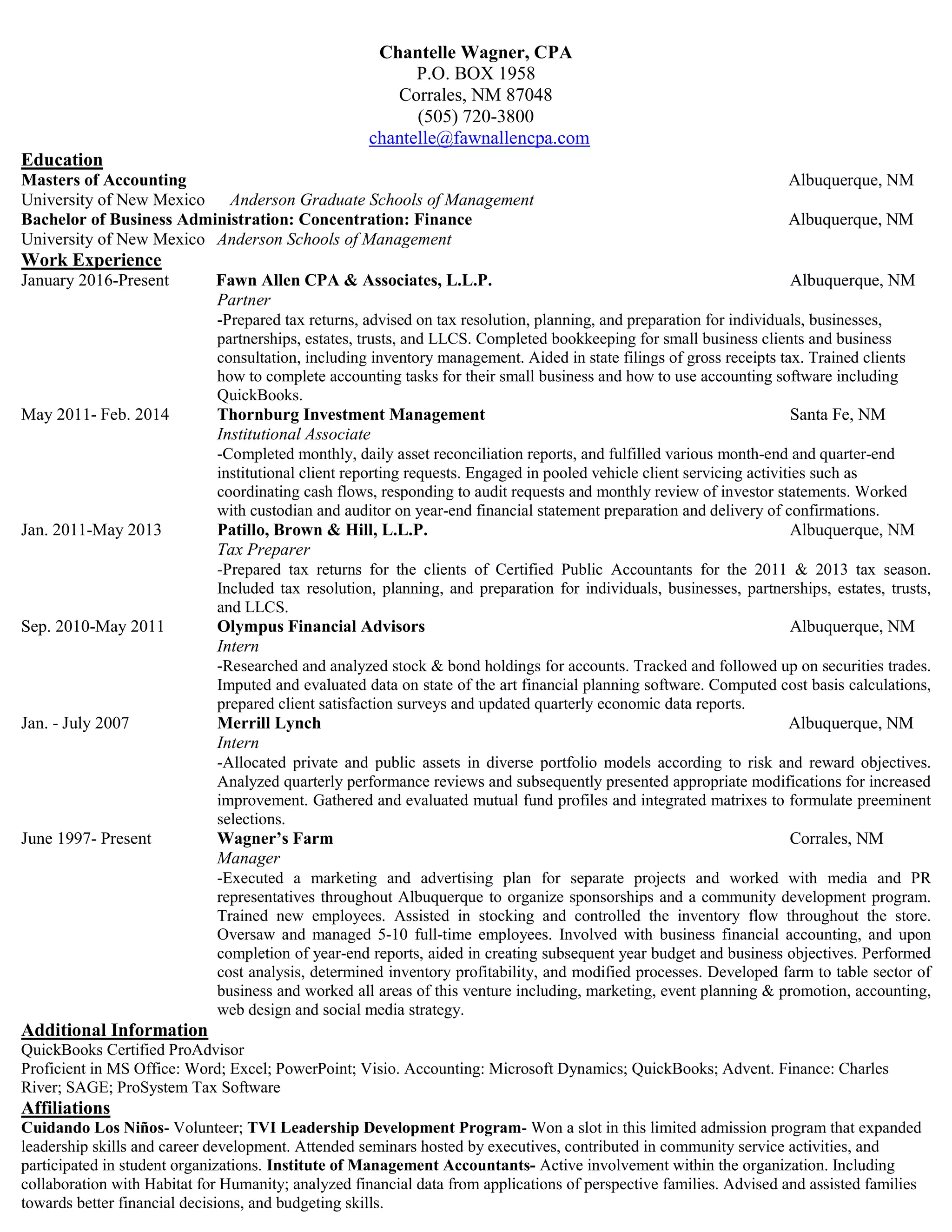 ChantelleWagnerResumeNew | PDF