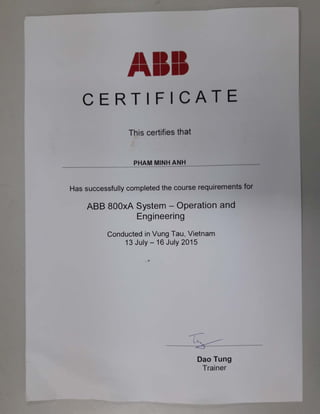 ABB Certificate | PDF