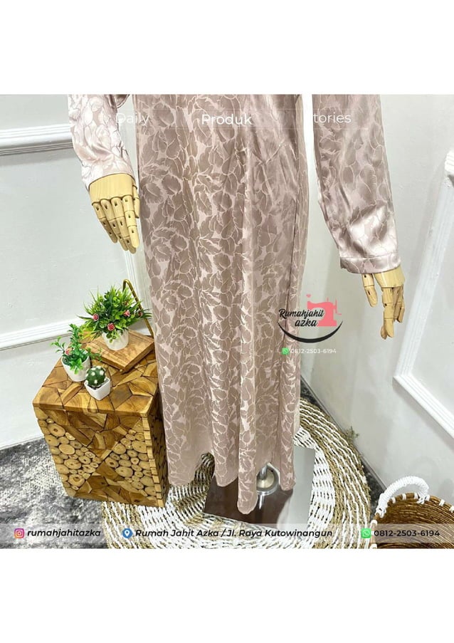 Gamis Silk Motif Simple Rumah Jahit Azka | PDF