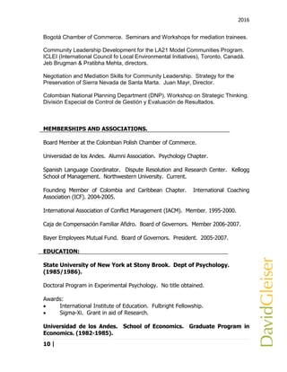 Resume David Gleiser 2016 current np eng | PDF