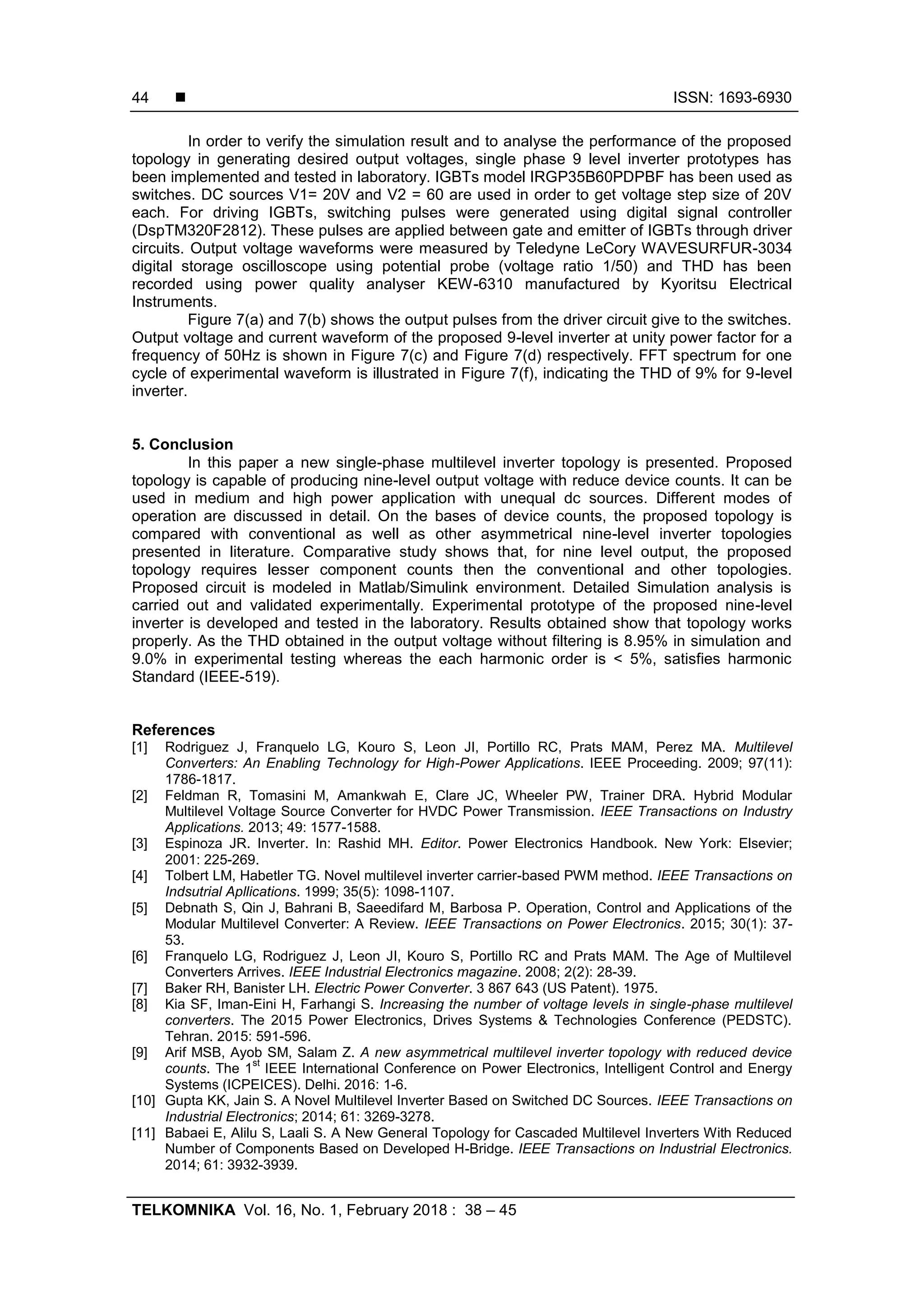 Asymmetrical Nine-level Inverter Topology with Reduce Power ...