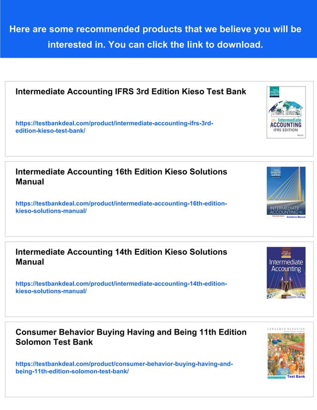 Intermediate Accounting IFRS 3rd Edition Kieso Solutions Manual | PDF