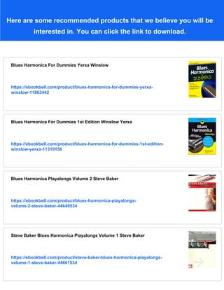 Blues Harmonica For Dummies Winslow Yerxa | PDF