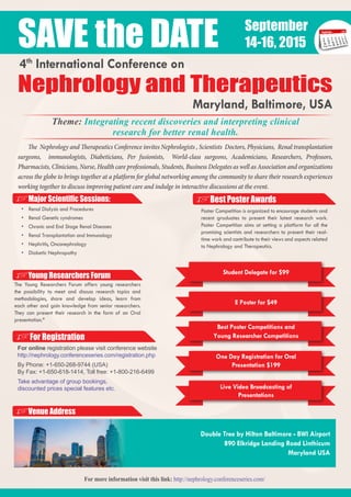 Nephro-2015_A4 Brochure | PDF | Medical Health