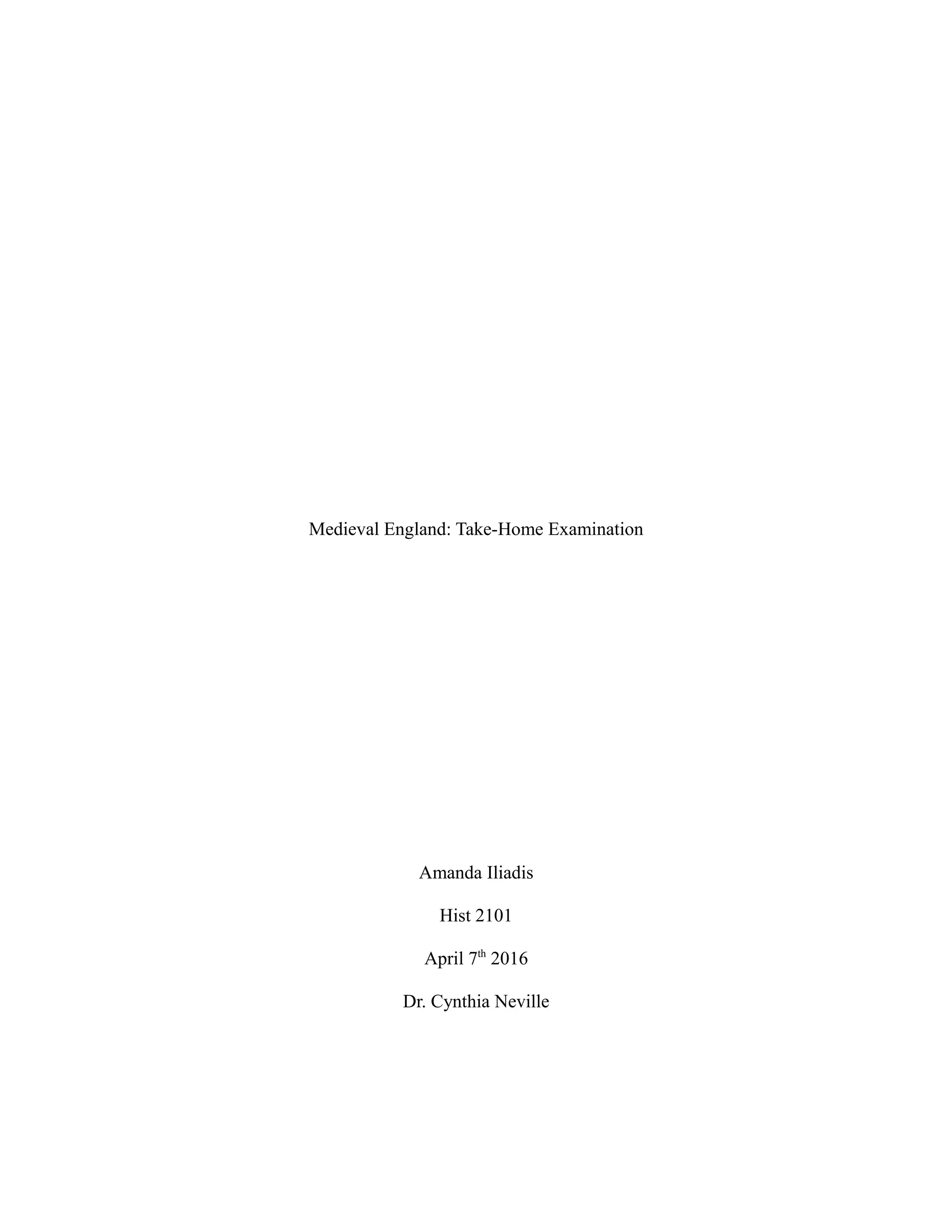 Medieval Final Exam | ODT