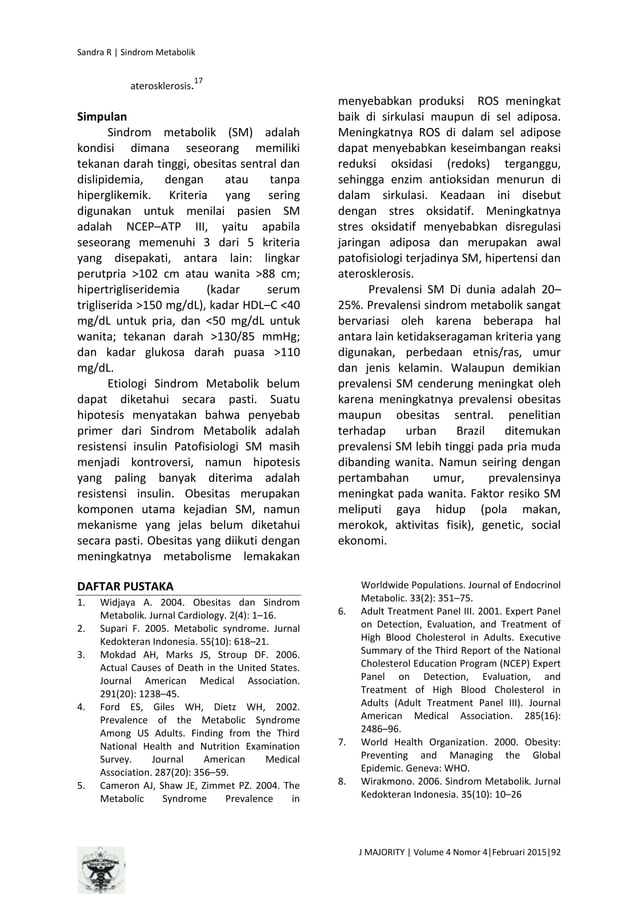 Kriteria diagnosis penyakit sindrom metabolik | PDF