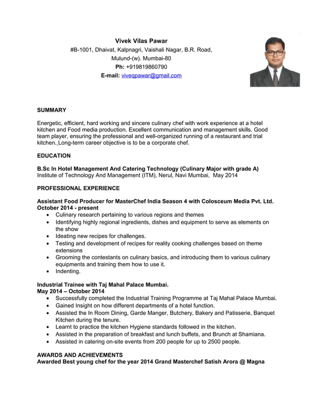 Vivek Vilas Pawar resume | DOC