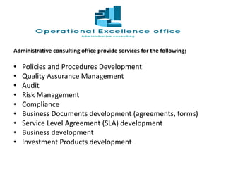 Operational Excellence Office | PPT