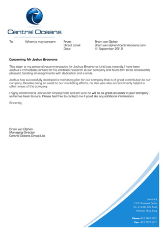 Recommendation letter Joshua | PDF