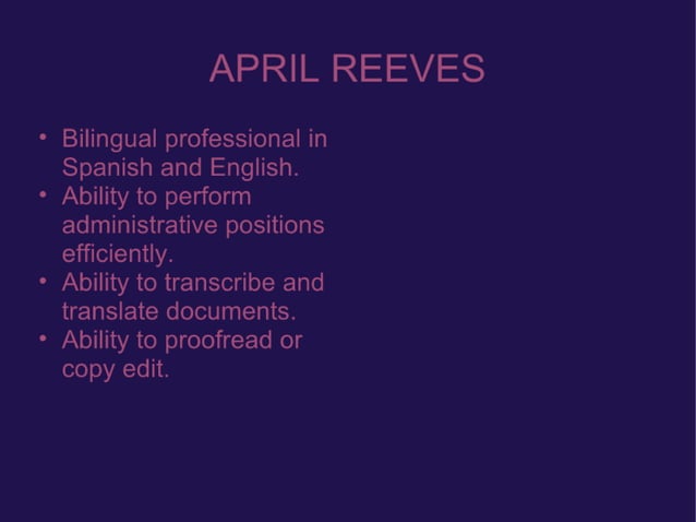 APRIL REEVES | PPT
