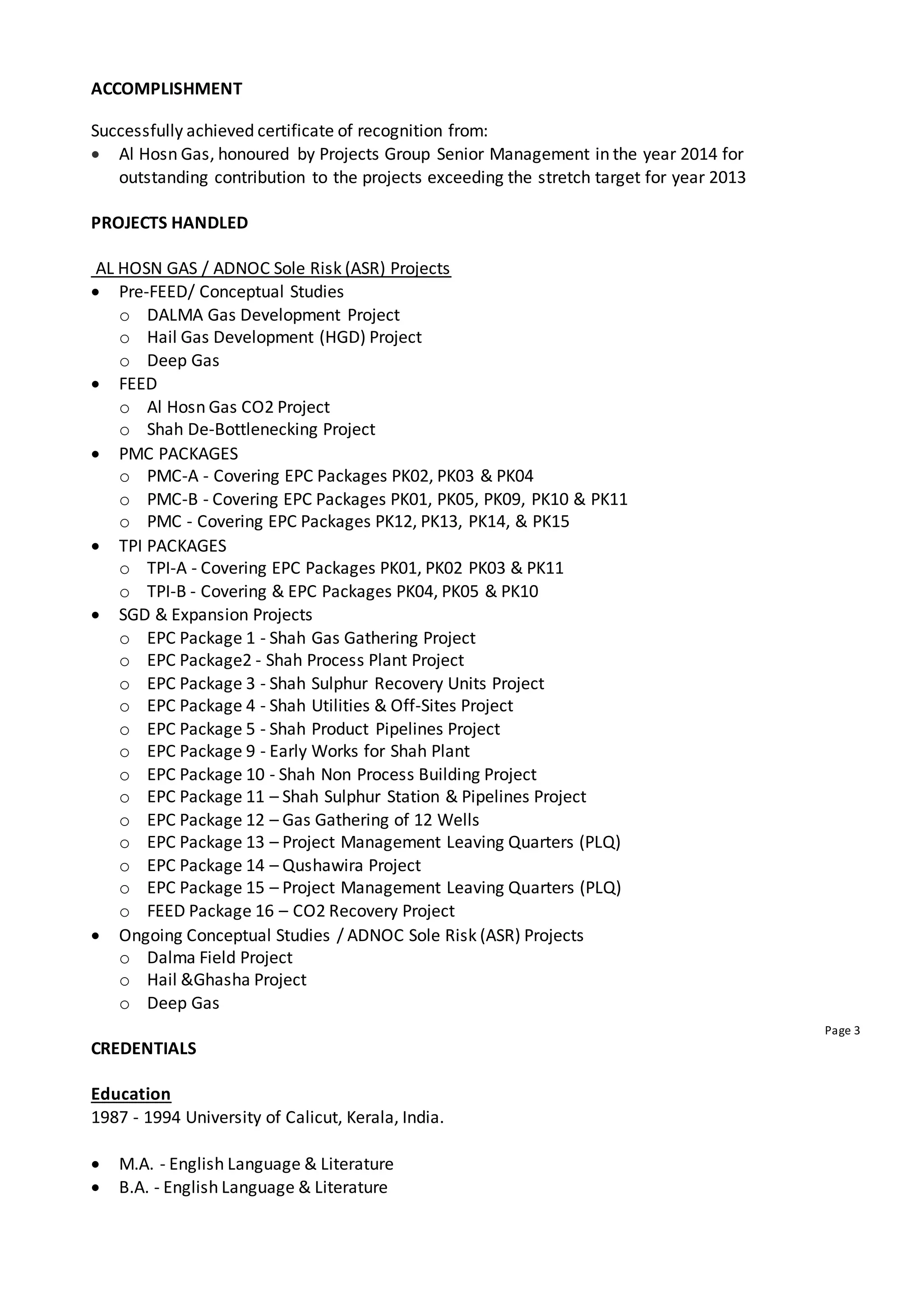 Resume - Kamarudheen Parayirikkal | DOCX