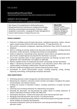 Resume - Kamarudheen Parayirikkal | DOCX