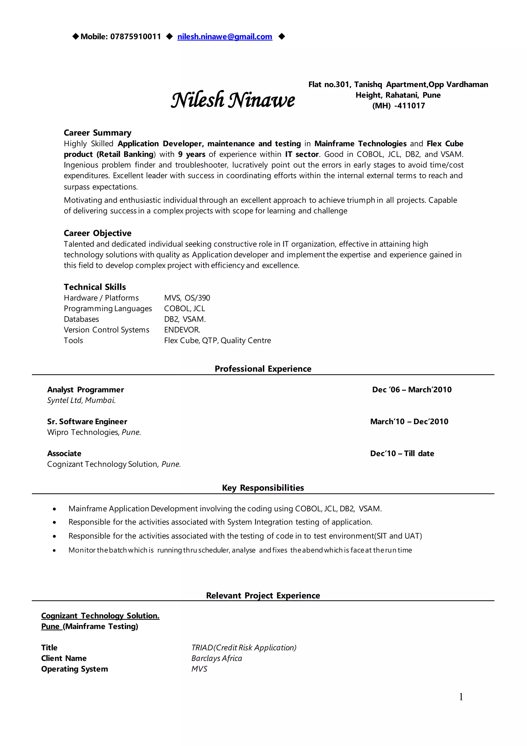 Nilesh Ninawe_Resume | PDF