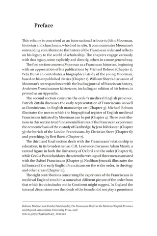 Franciscan Order In The Medieval English Province And Beyond Michael ...
