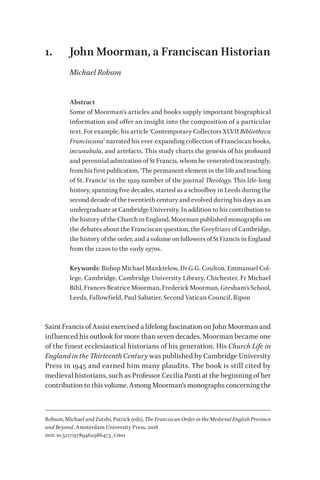 Franciscan Order In The Medieval English Province And Beyond Michael ...